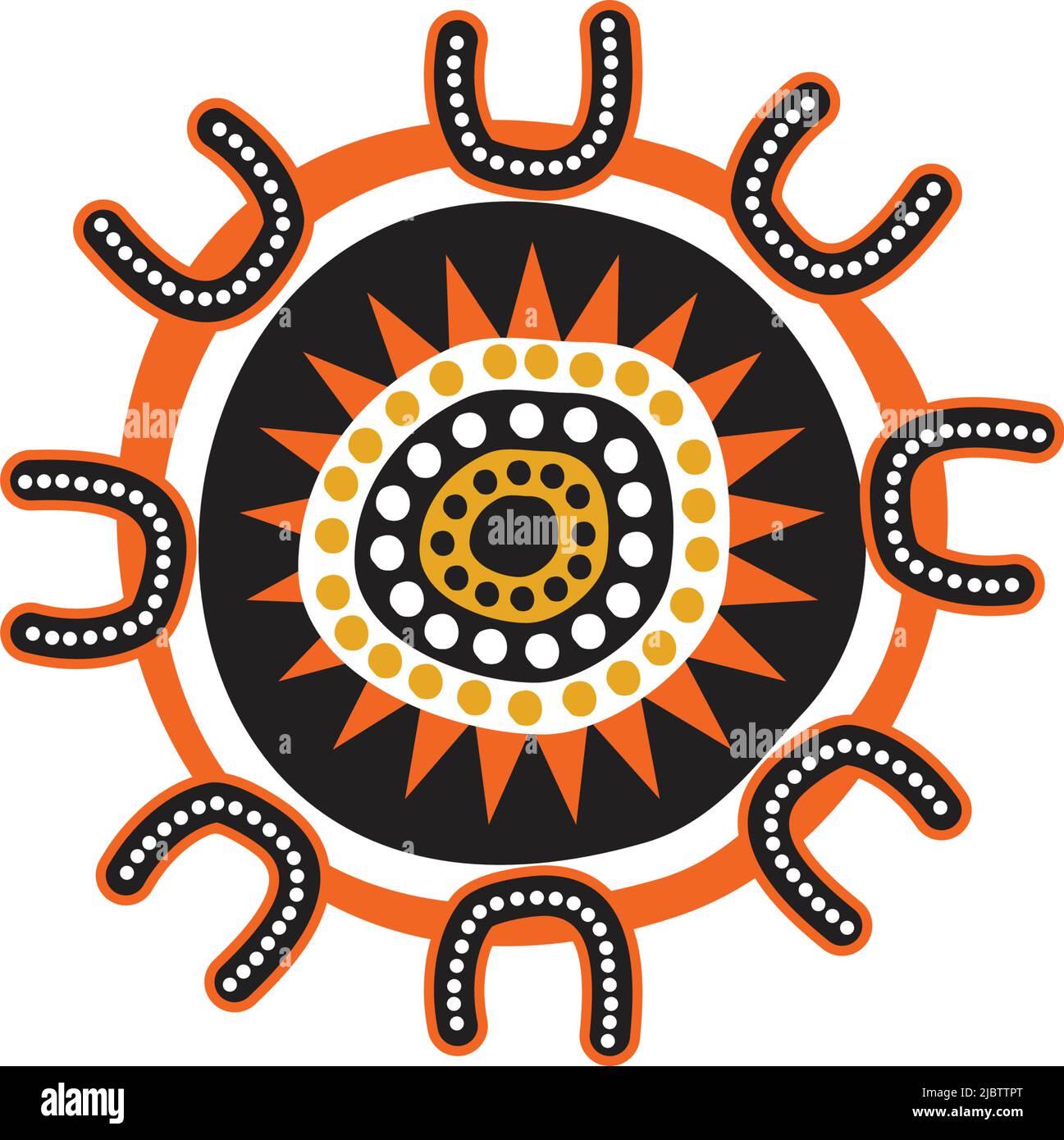 Aboriginal art dots painting icon logo design vector template Stock ...