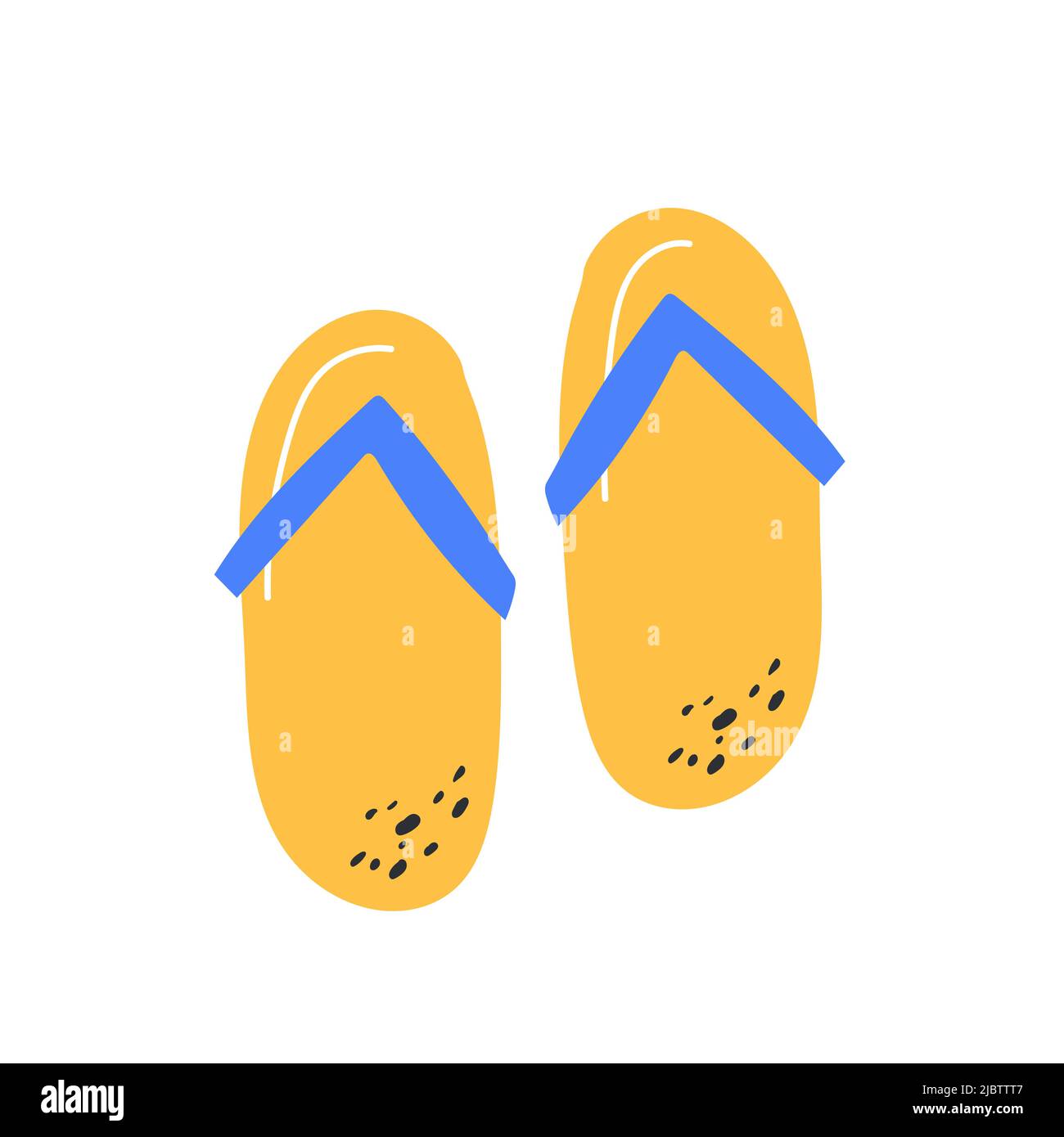 Hand drawn slippers. Vector illustration flip-flops for summer, beach ...
