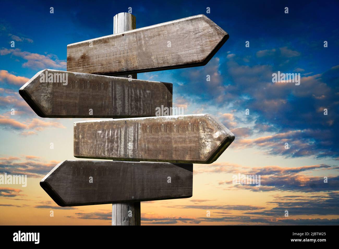 Wooden Crossroads Sign