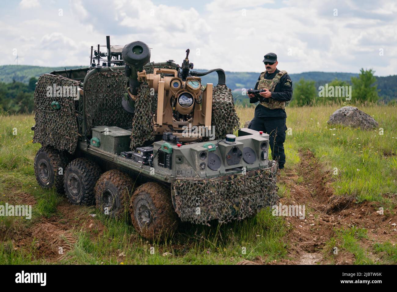 Hohenfels, Germany. 08th June, 2022. An operator controls the US Army's ...