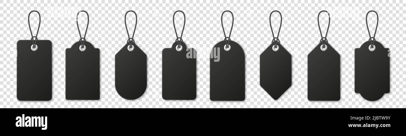 Realistic black price tags collection. Special offer or shopping ...