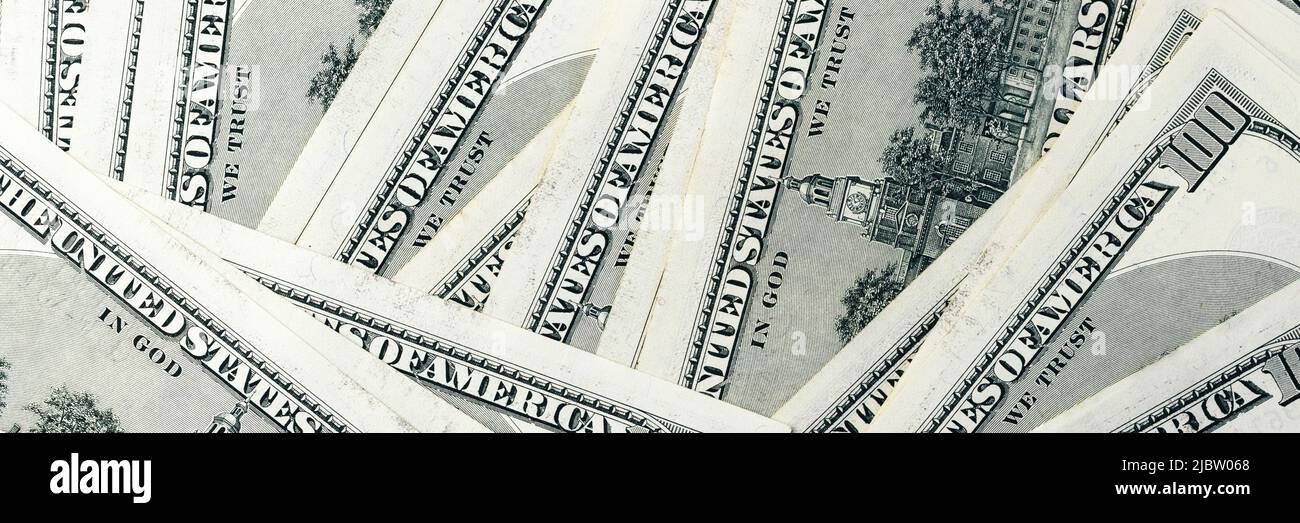American paper dollar bills background. Hundred dollar banknotes ...