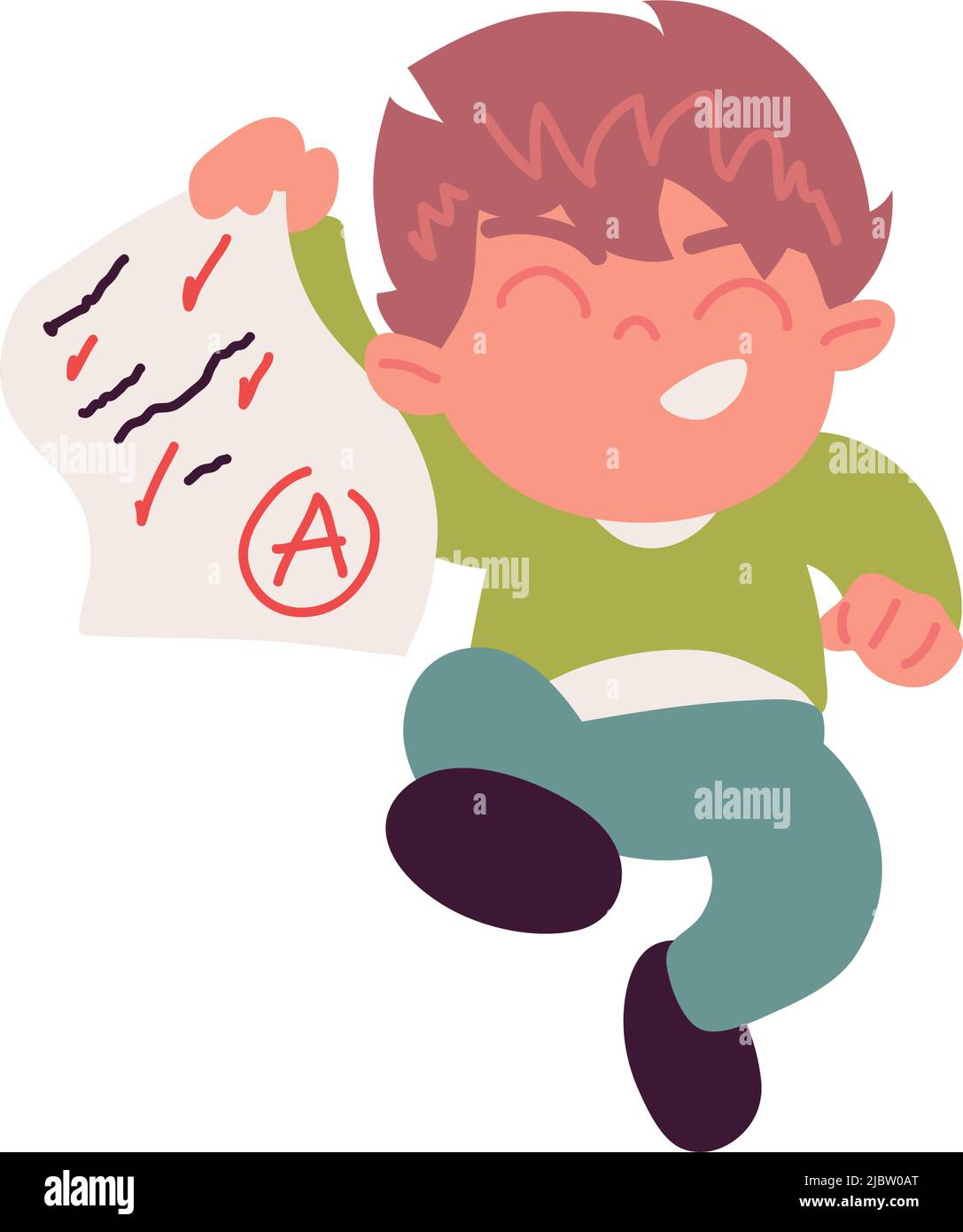 happy student with test Stock Vector Image & Art - Alamy