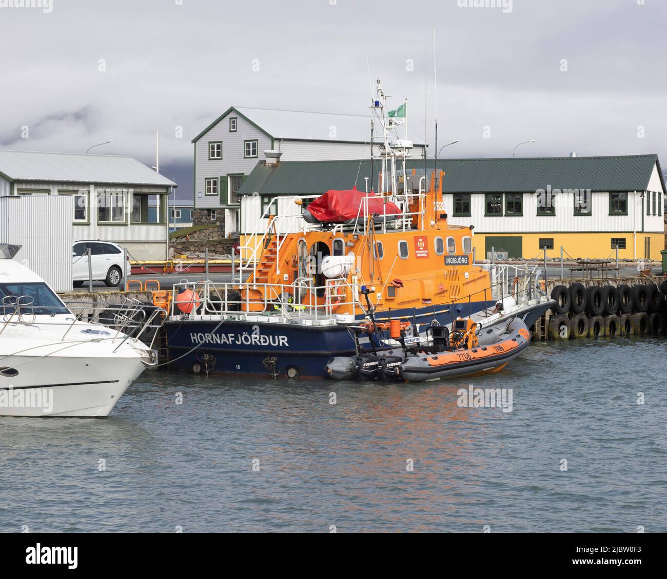 The lifeboat in the harbour at Hofn Iceland Stock Photo - Alamy