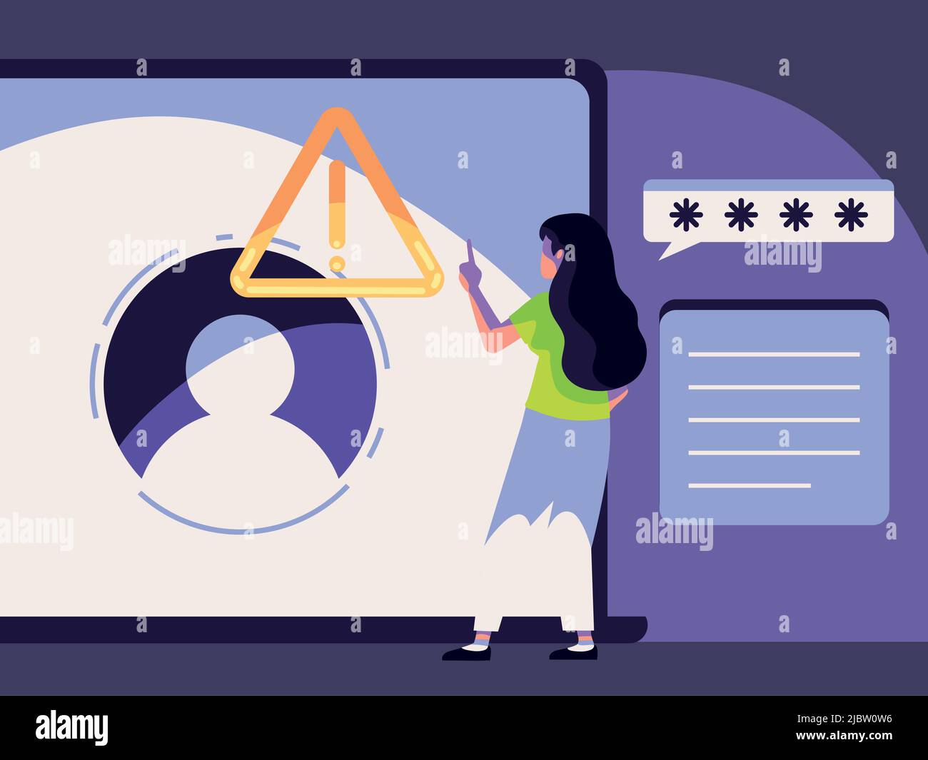 cybersecurity caution sign Stock Vector Image & Art - Alamy