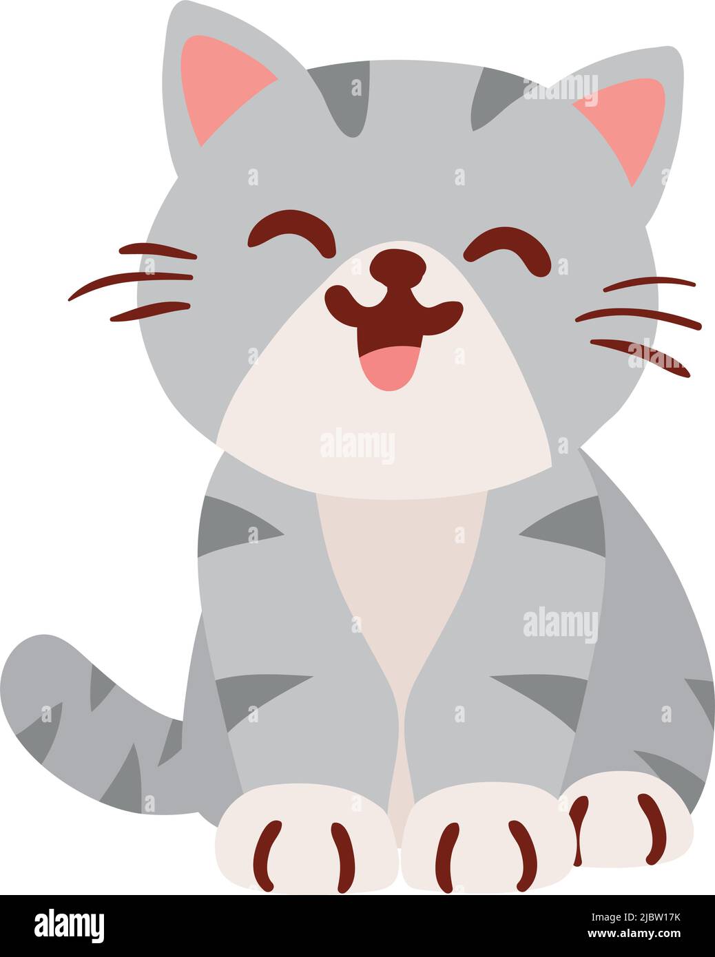gray cute cat Stock Vector Image & Art - Alamy