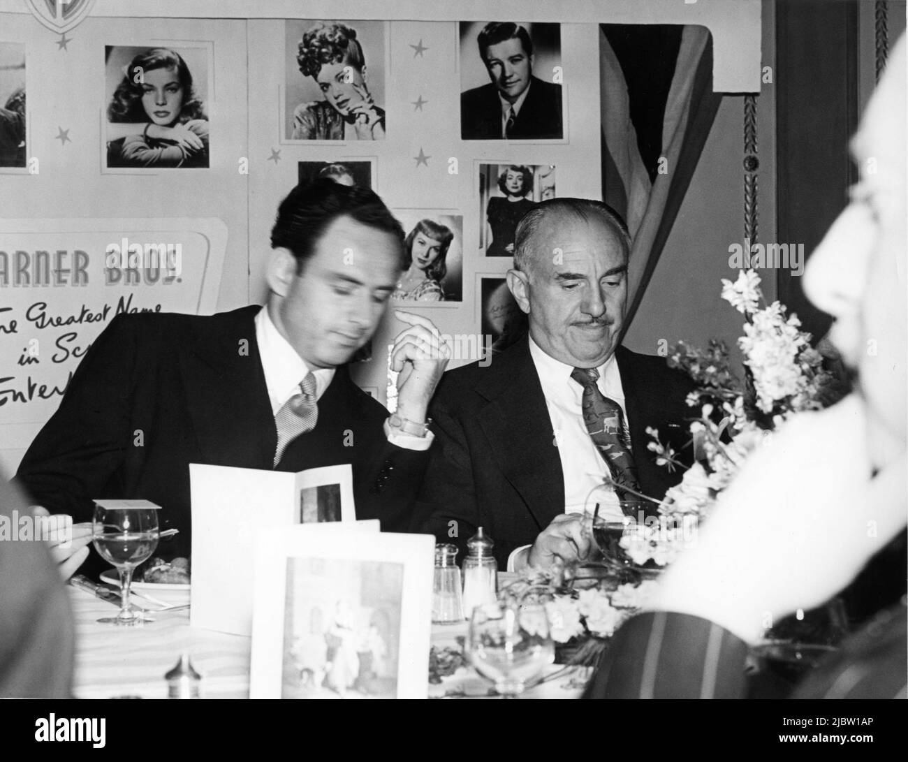 Visiting Warner Bros. Executive Producer JACK L. WARNER (on right) at ...