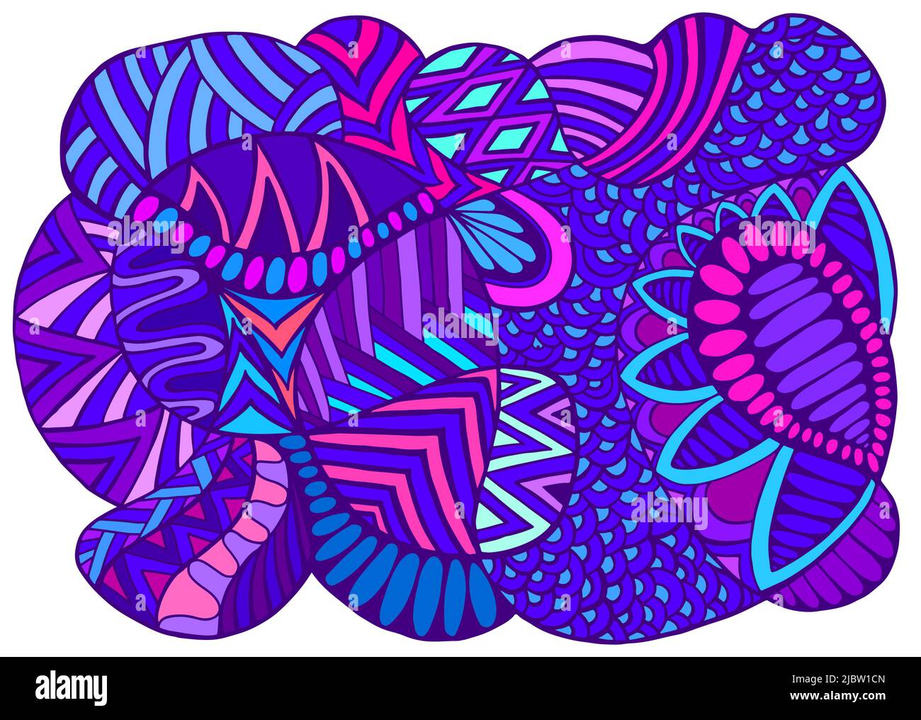 Abstract pattern, ethno style, stylish texture. Psychedelic colorful ...
