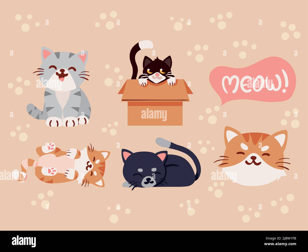 set of cute cats Stock Vector Image & Art - Alamy