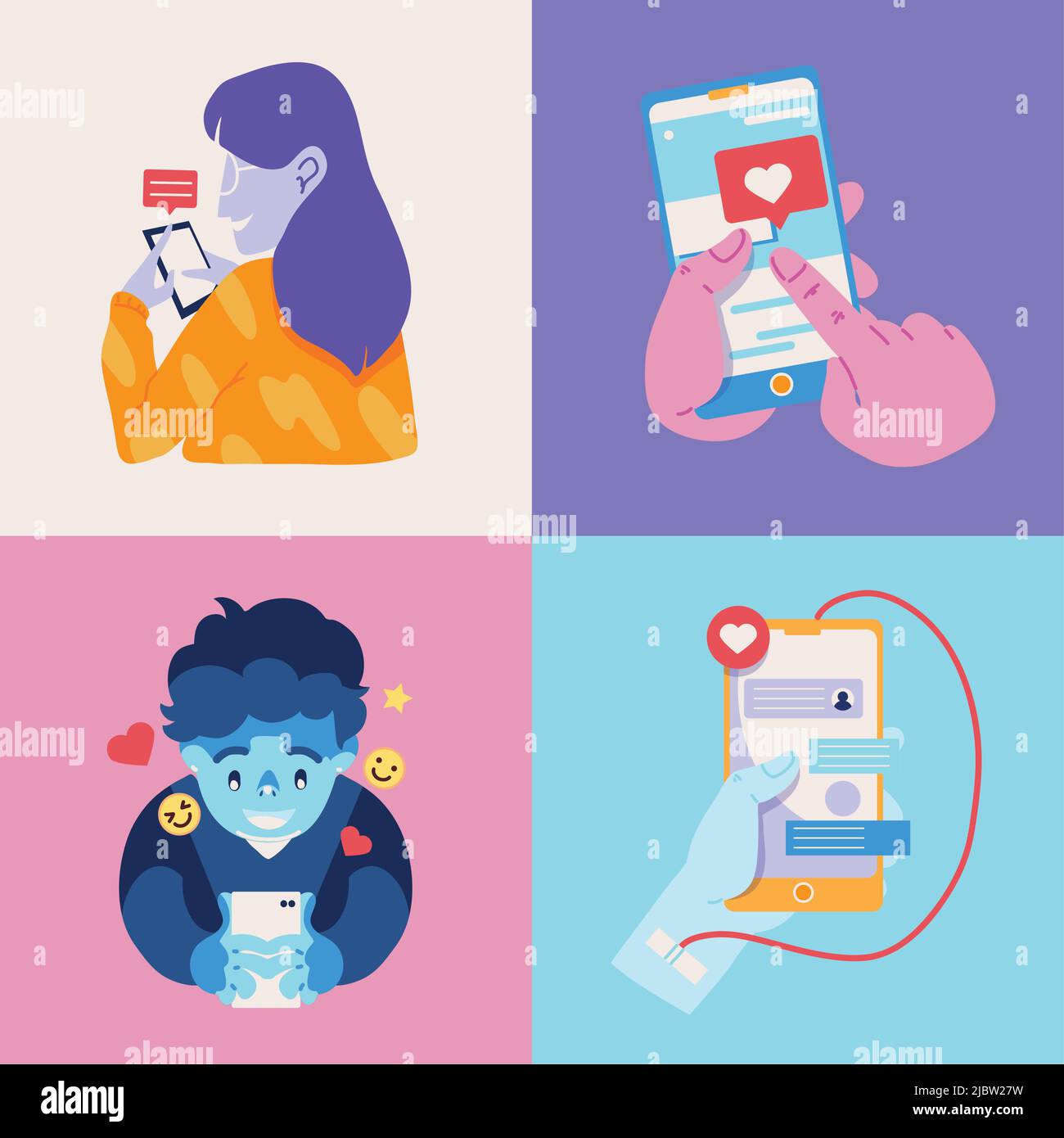 Set Of Social Media Stock Vector Image And Art Alamy