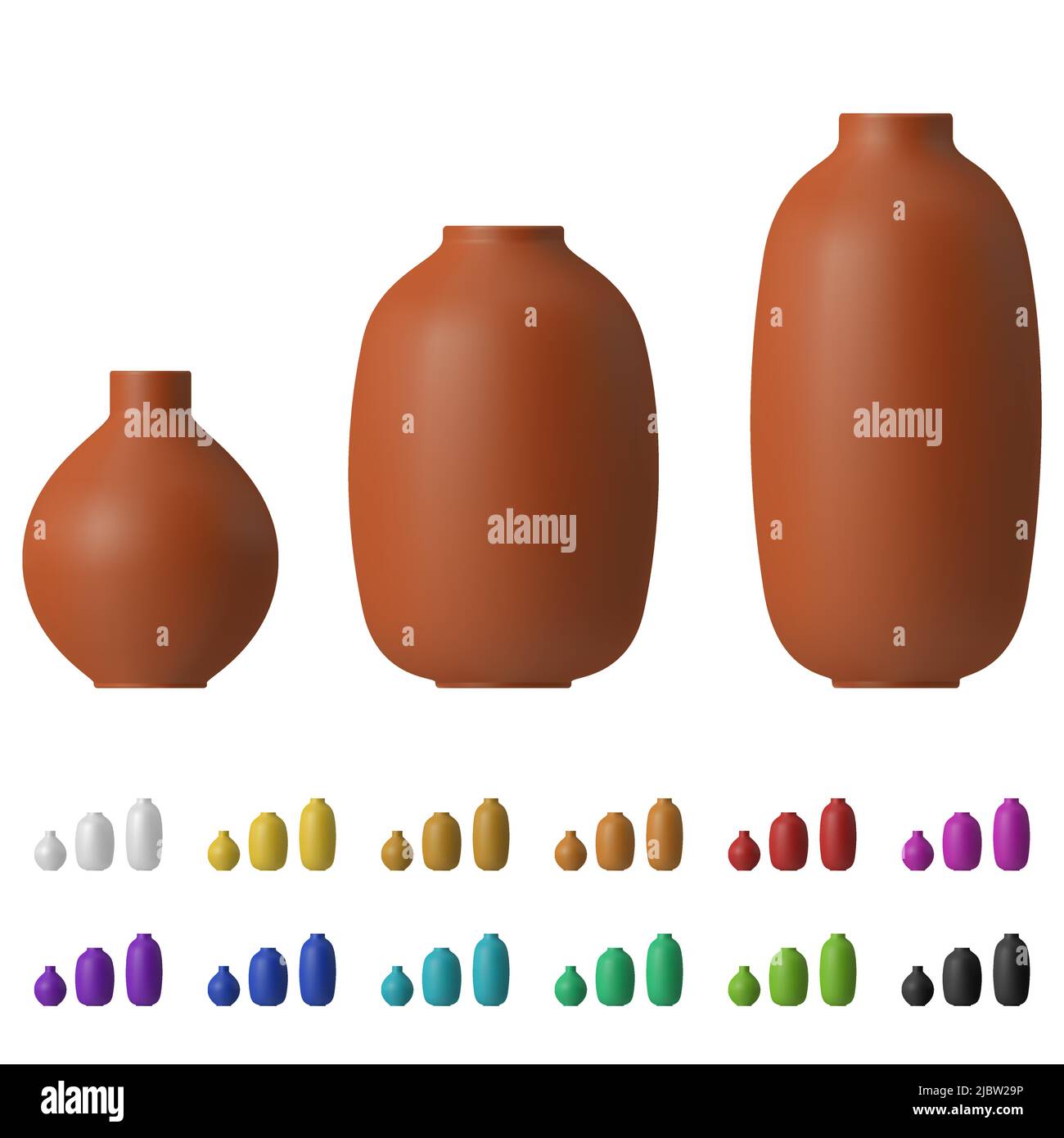 Decorative clay vase collection Stock Vector Images - Alamy
