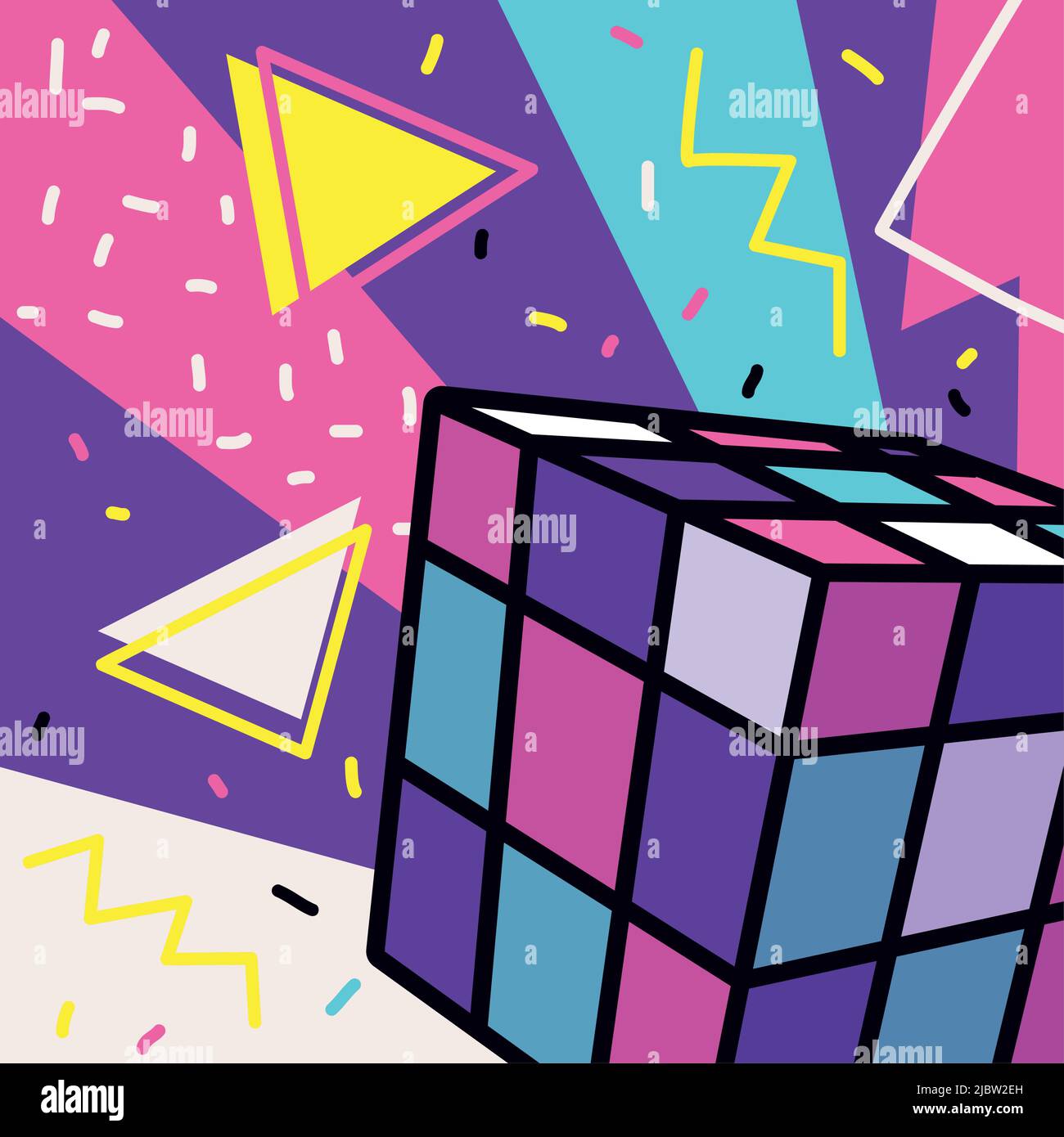 90s rubik cube Stock Vector Image & Art - Alamy