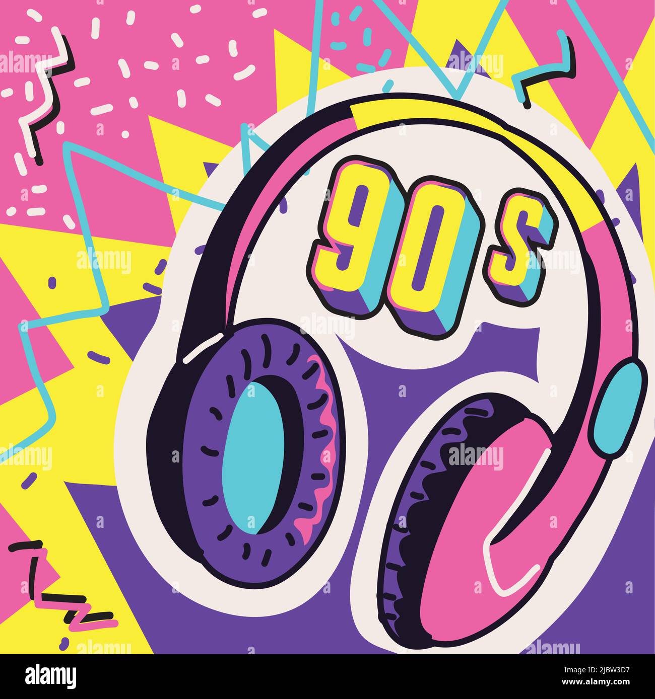 Headphones 90s pop art Stock Vector Images - Alamy