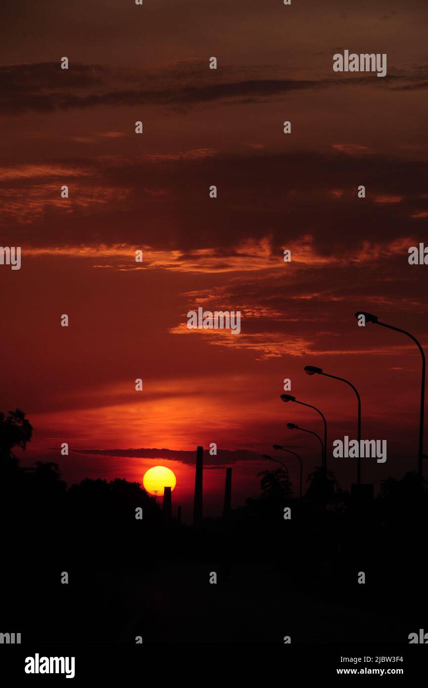 Beautiful sunrise on hot summer hi-res stock photography and images - Alamy