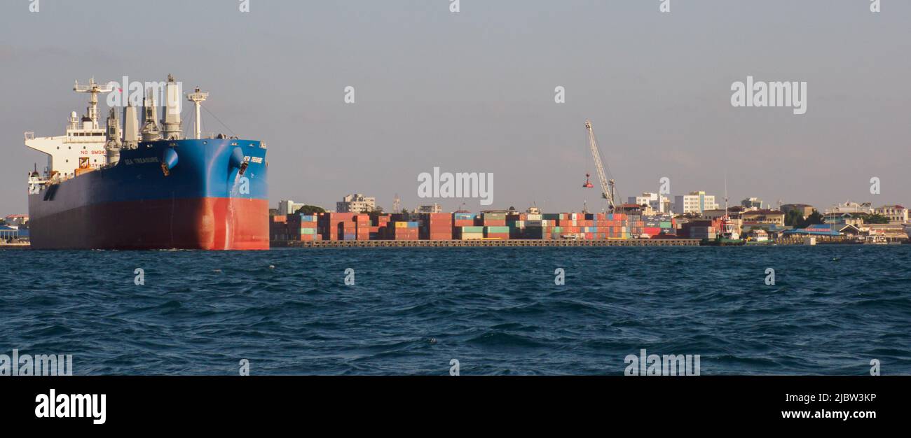Stone Town, Zanzibar - Jan, 2021: Panoramic view of the port of ...