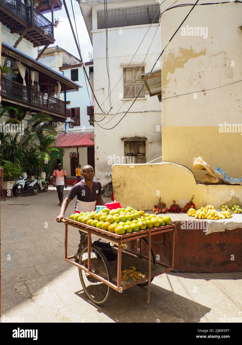 Stone Town, Zanzibar - Feb. 2021: Narrow streets of town also known as ...