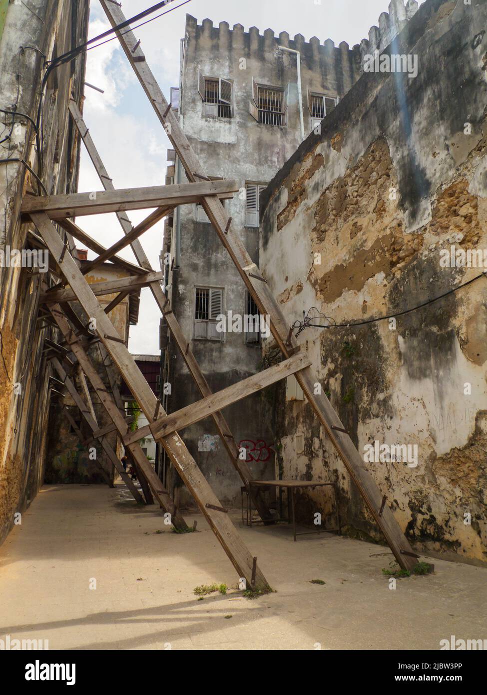 Stone Town, Zanzibar - Feb. 2021: Narrow streets of town also known as ...