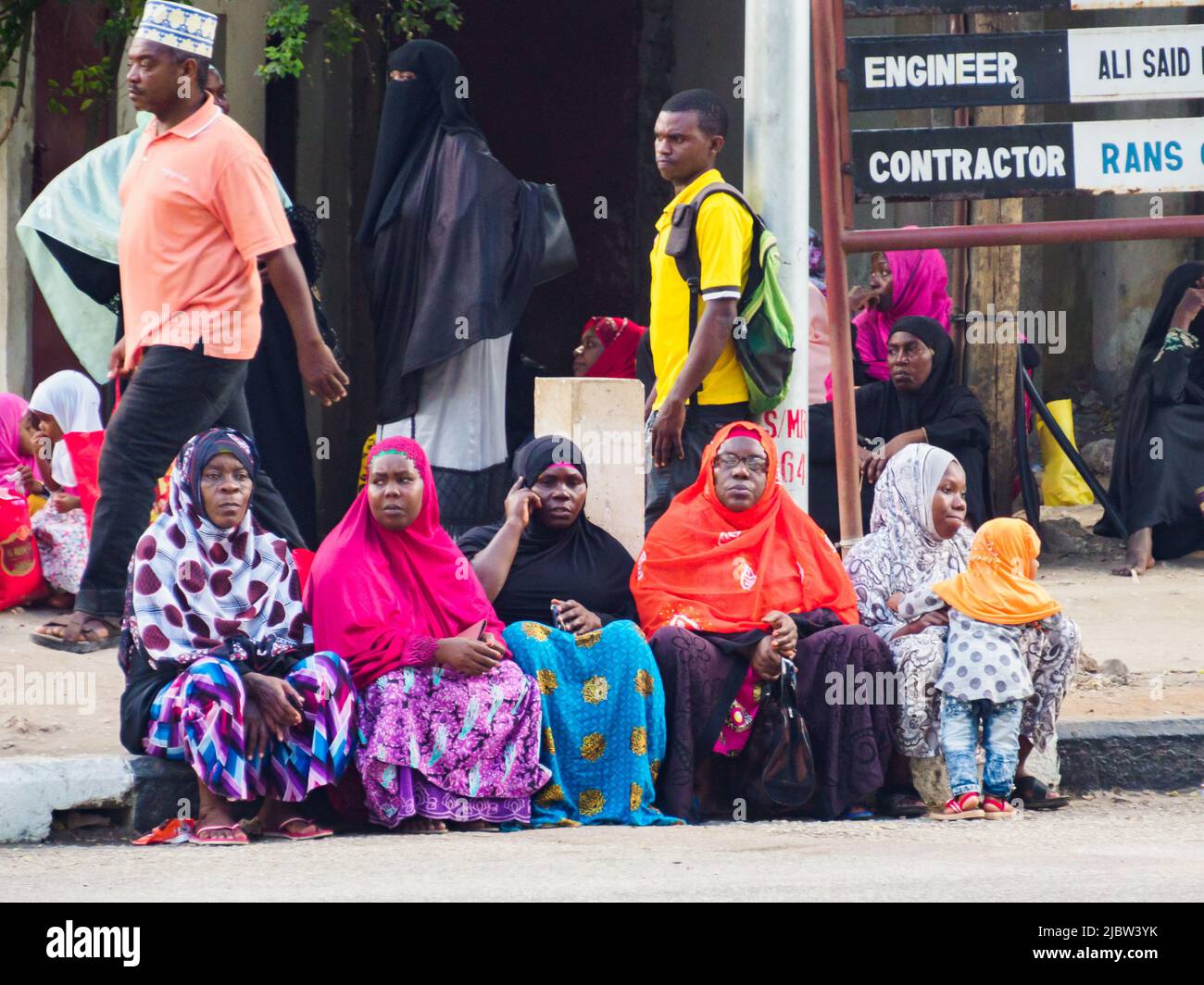 Stone Town, Zanzibar, Tanzania - Jan 2021: People on the street of ...