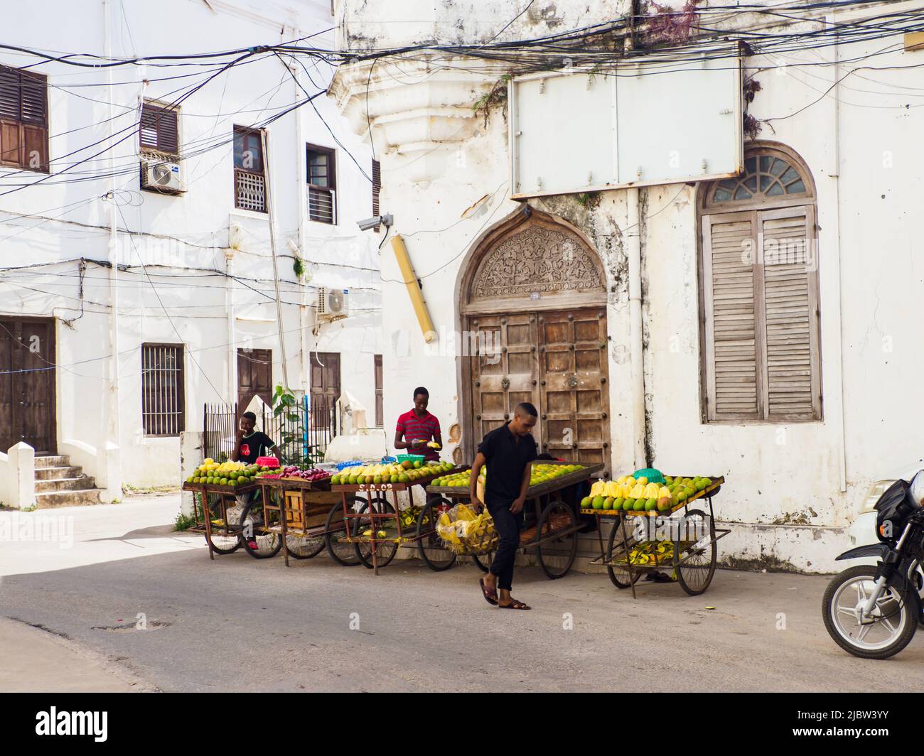 Stone Town, Zanzibar - Feb. 2021: Streets of town also known as Mji ...