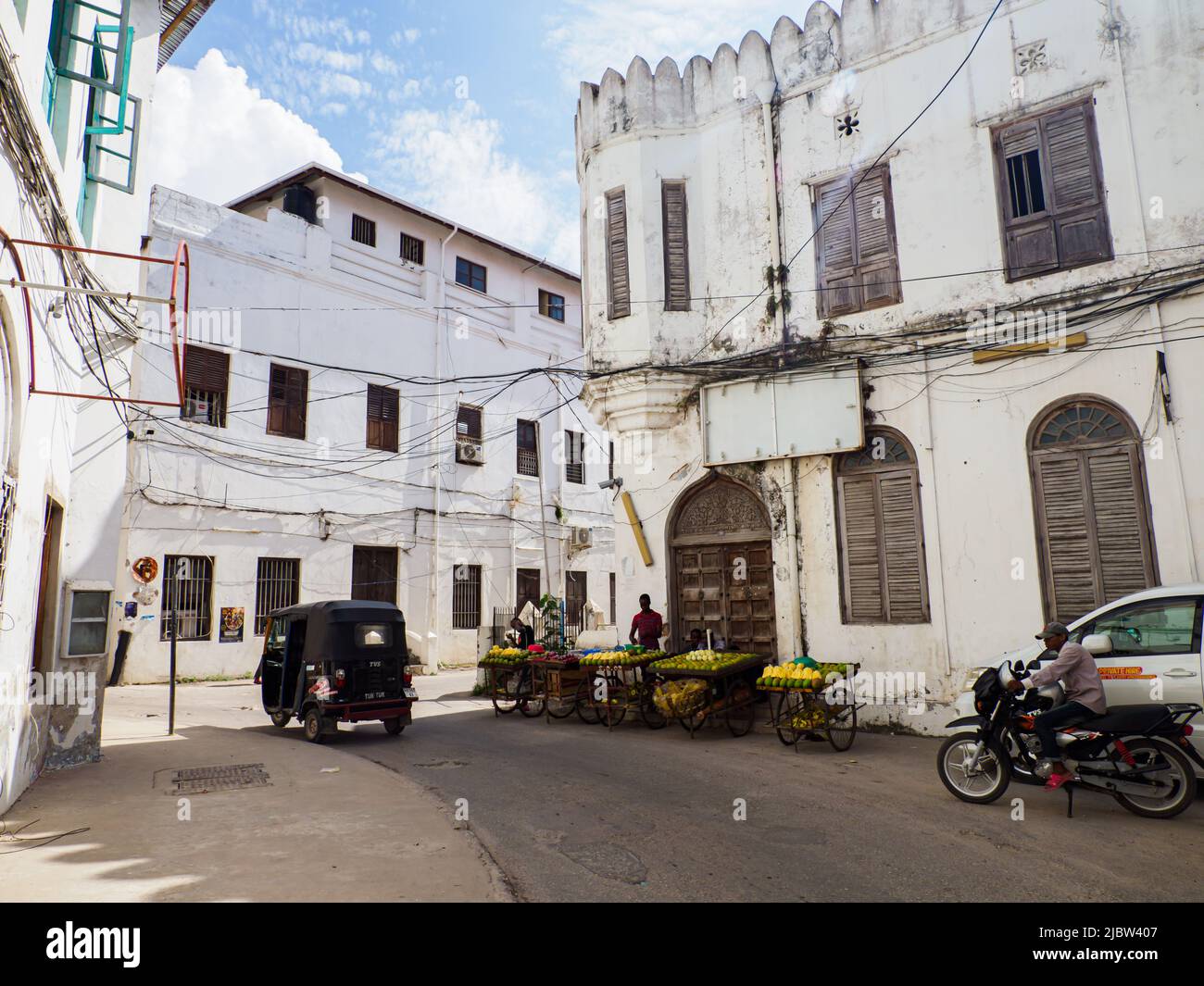Stone Town, Zanzibar - Feb. 2021: Streets of town also known as Mji ...