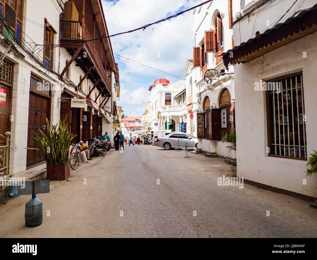 Stone Town, Zanzibar - Feb. 2021: Streets of town also known as Mji ...