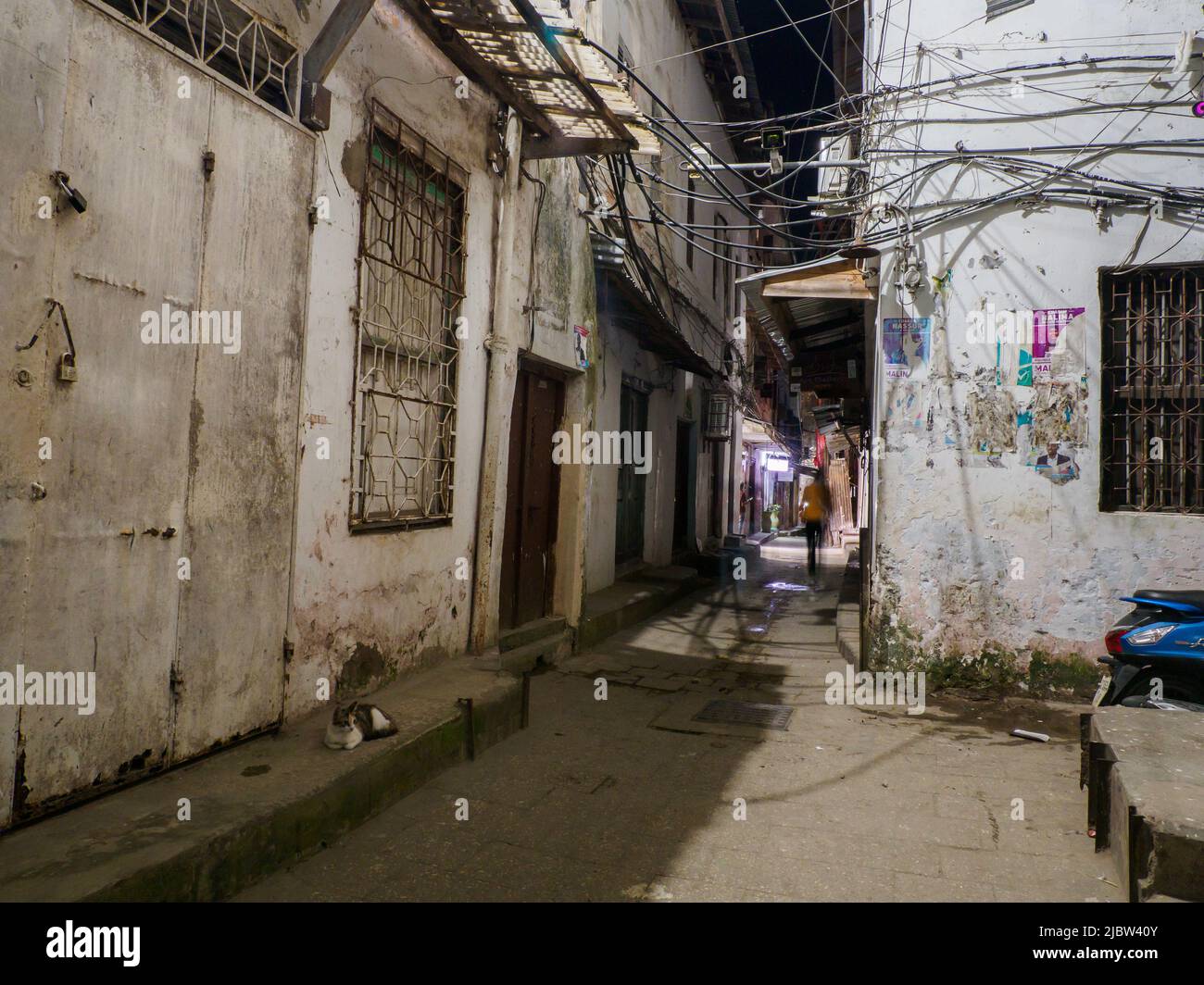 Stone Town, Zanzibar - Feb. 2021: Narrow streets of town also known as ...
