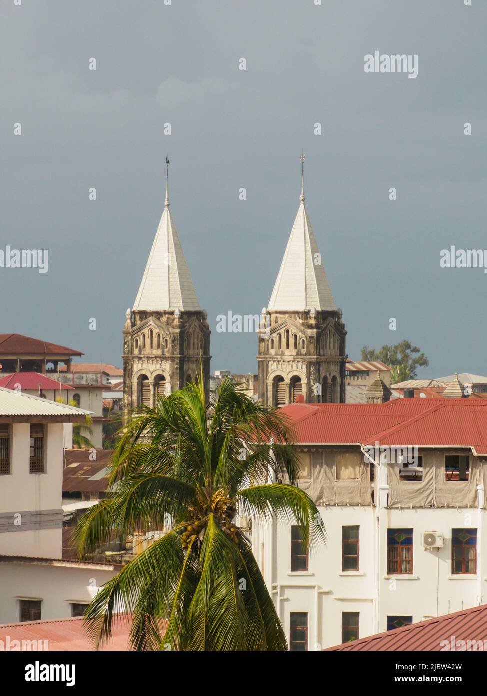 Stone Town, Zanzibar - Feb. 2021: Top view for Stone Twon also known as ...