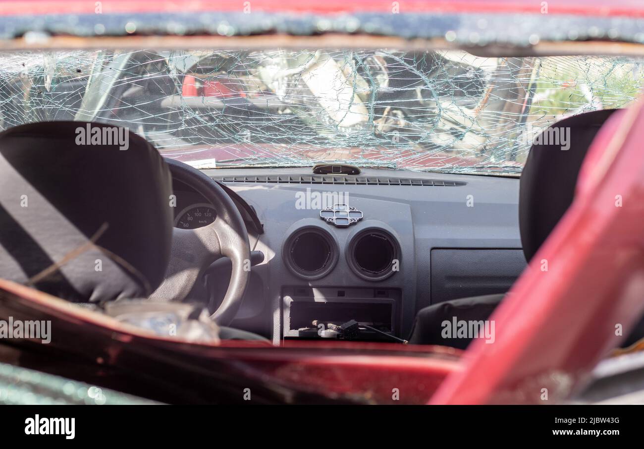 Car accident broken rearview hi-res stock photography and images - Alamy