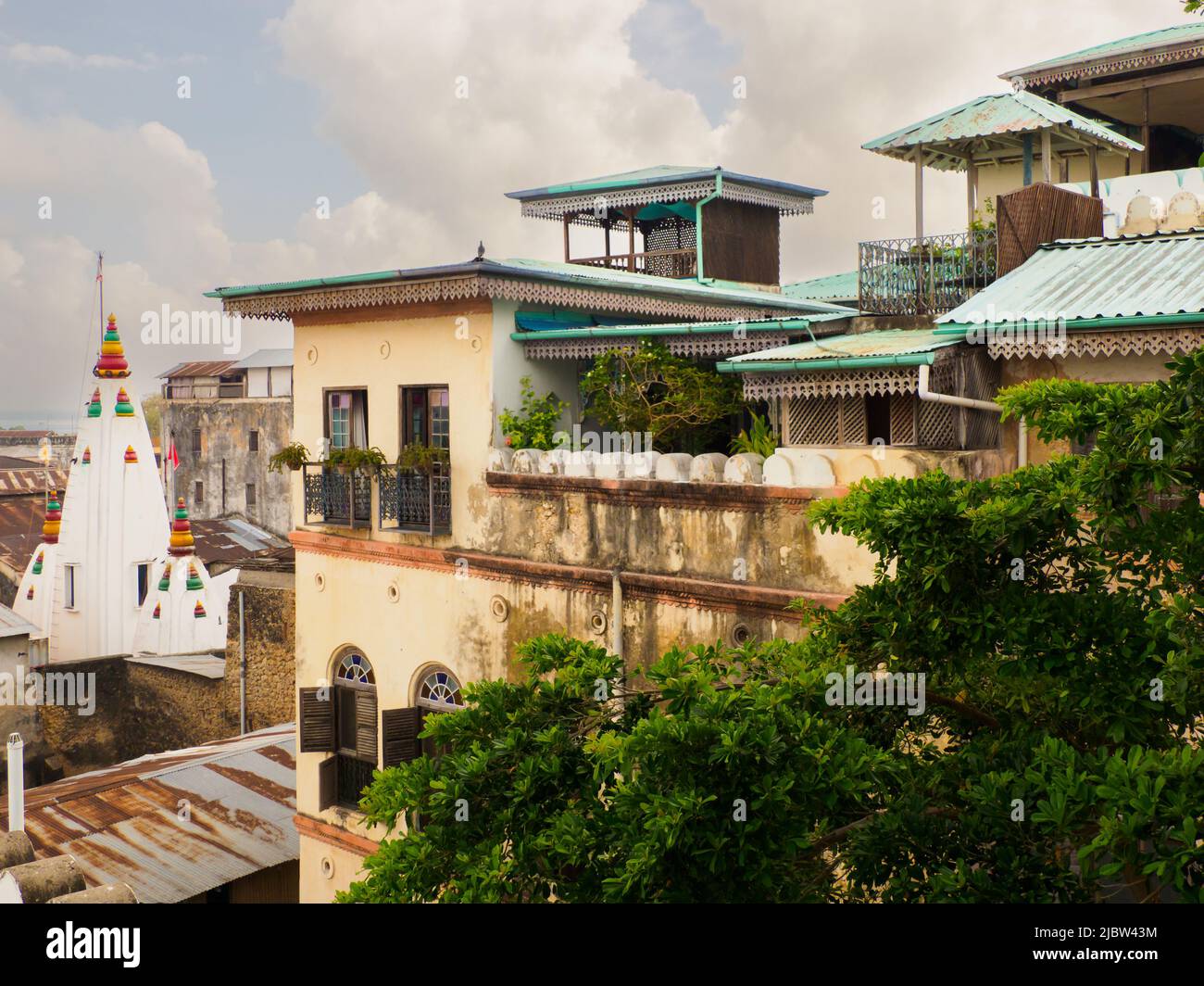 Stone Town, Zanzibar - Feb. 2021: Top view for Stone Twon also known as ...