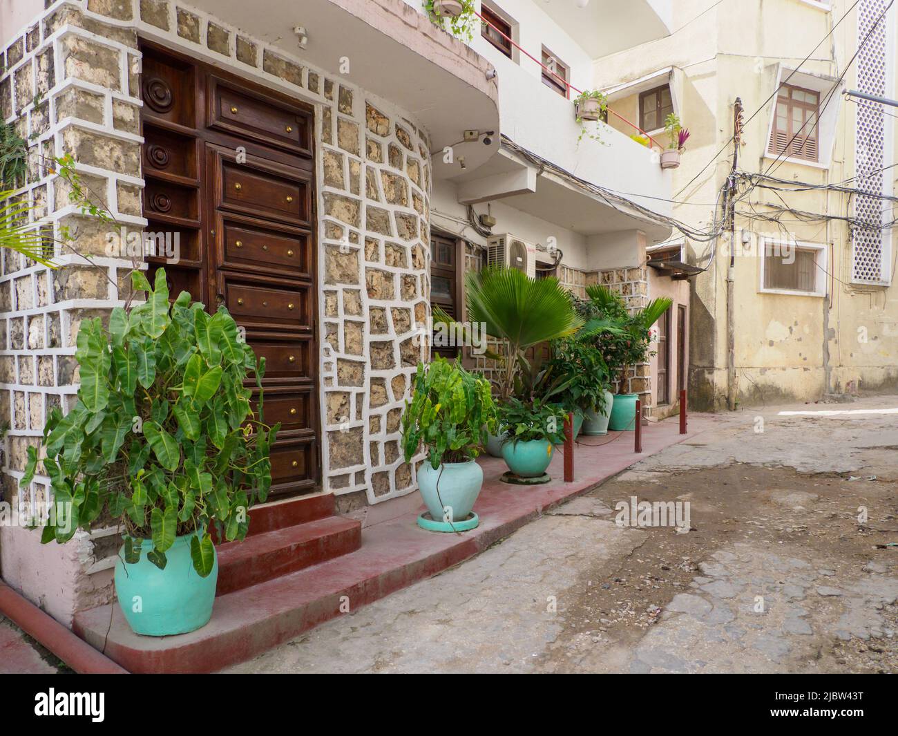 Stone Town, Zanzibar - Feb. 2021: Narrow streets of town also known as ...