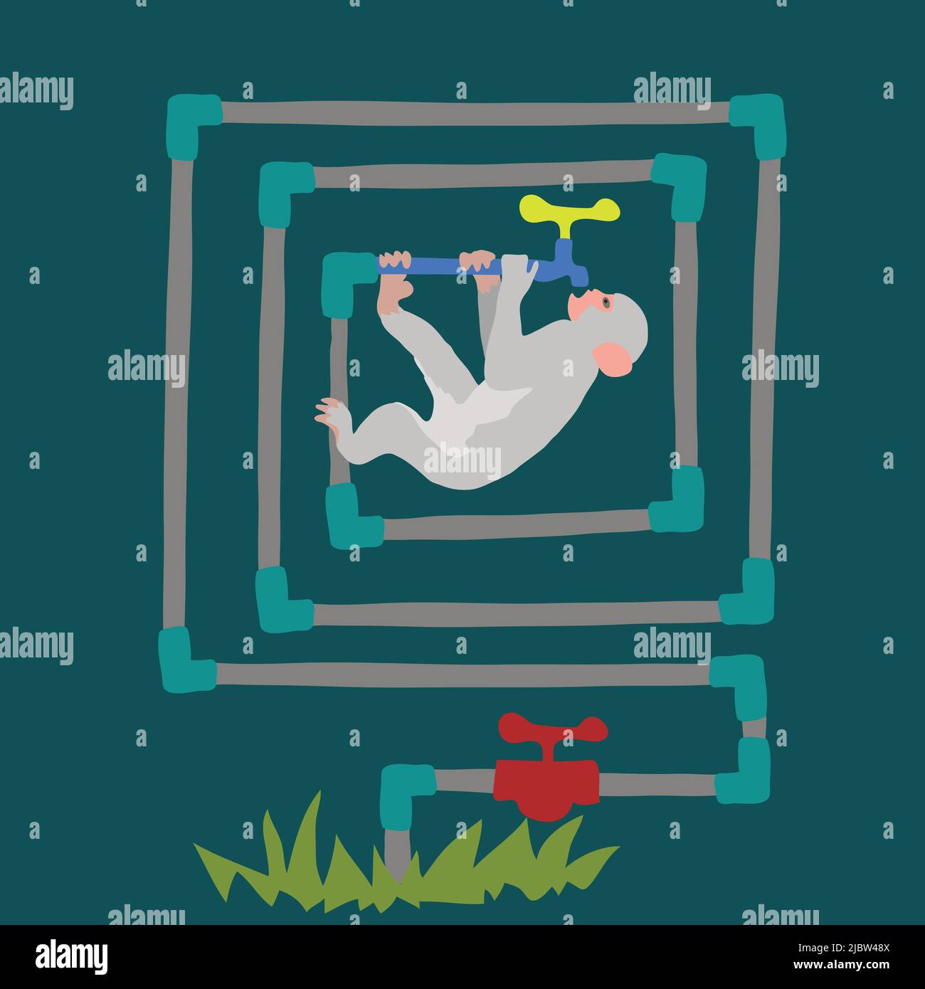 Monkey searching water Illustration Stock Vector Image & Art - Alamy