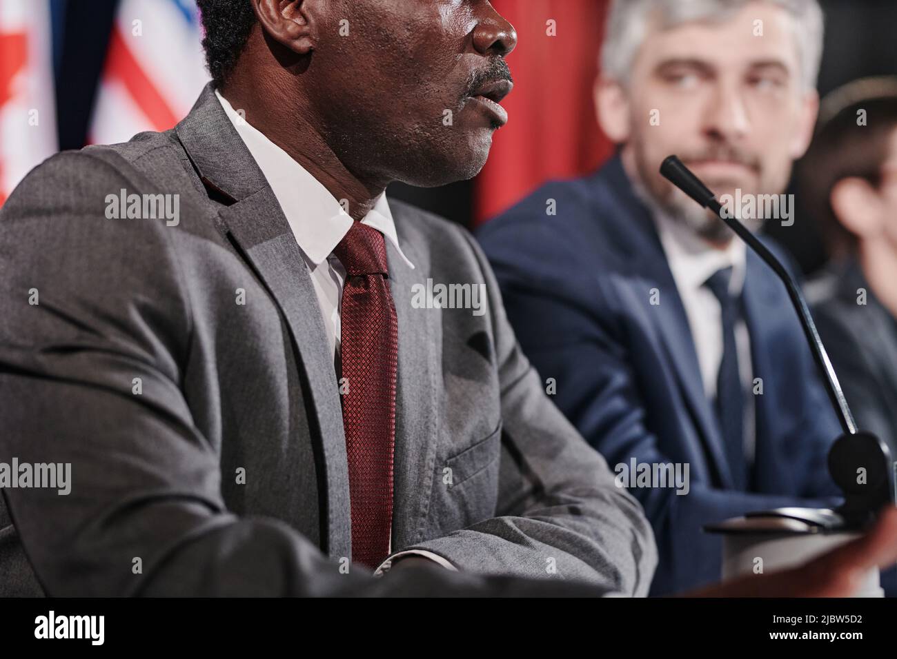 Politician speaking microphone hi-res stock photography and images - Alamy