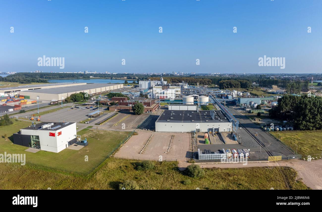 Aerial photo of 3M factory in Antwerp that is responsible for pfos ...