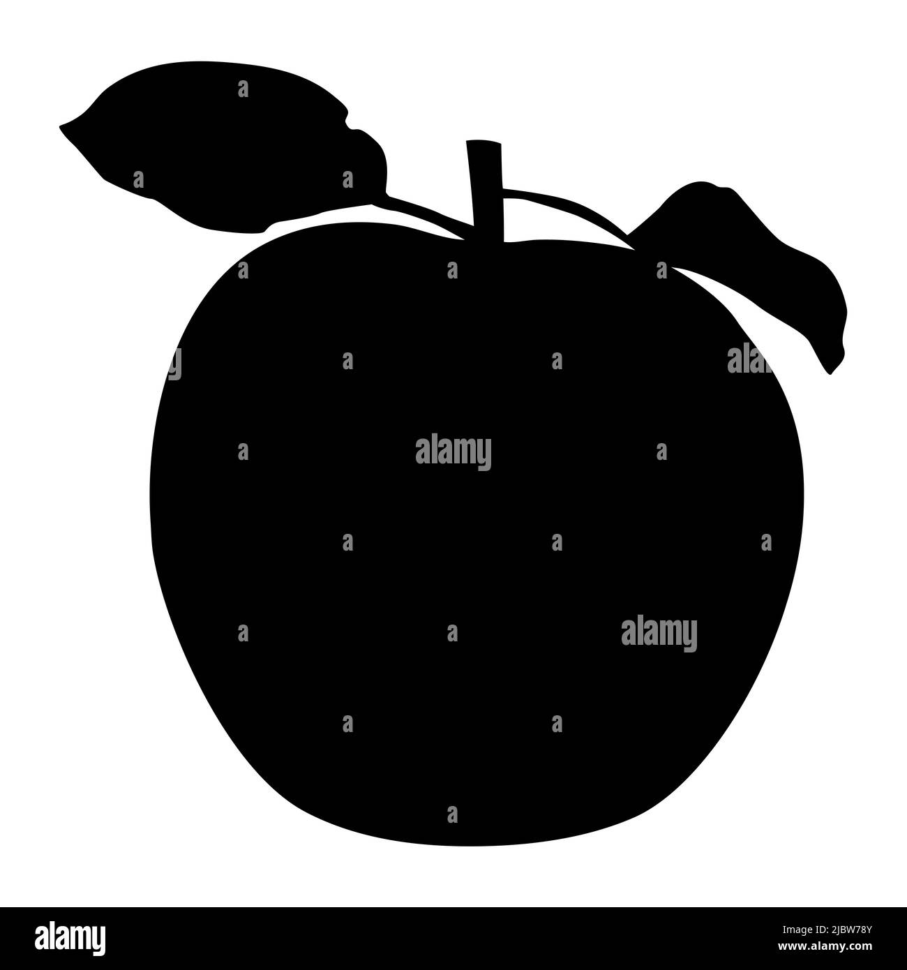 Apple black silhouette, healthy diet fruit, vector illustration Stock ...