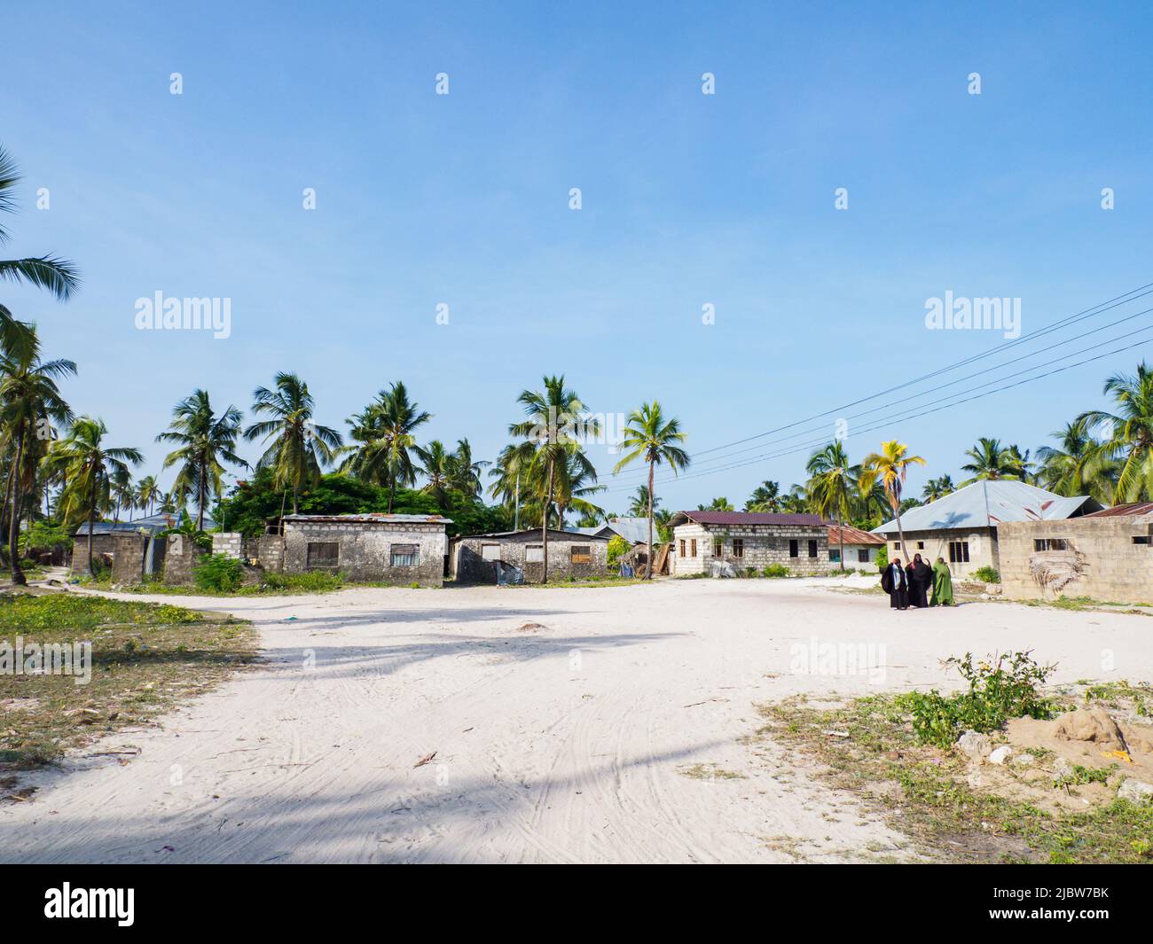 African village on the tropical island of Zanzibar. Matemwe. Tanzania ...