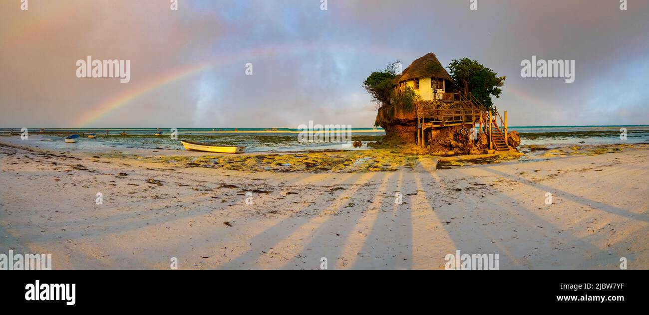 Michamvi, Tanzania - Feb, 2021: Famous 'The Rock' restaurant built on ...