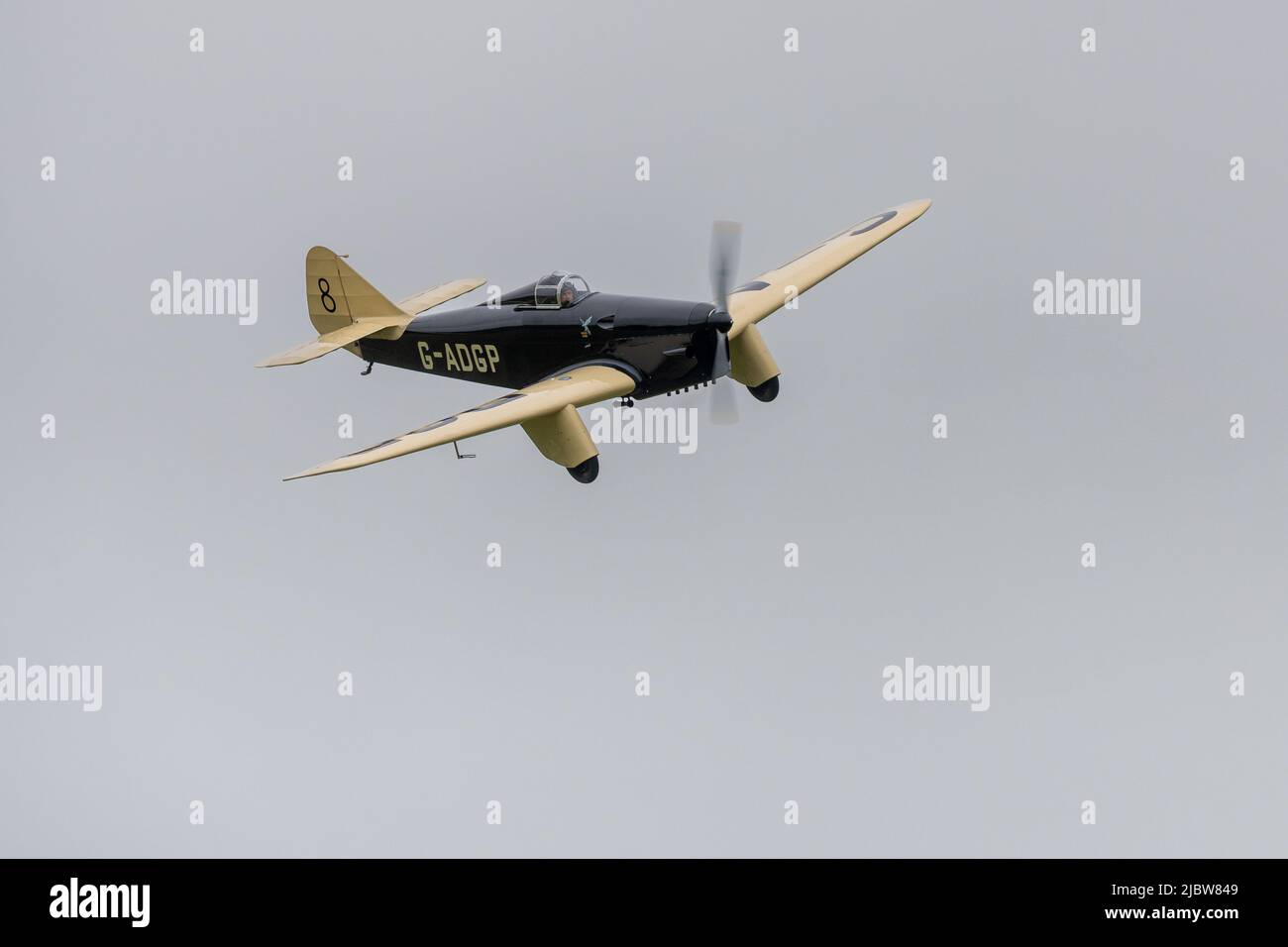 1935 Miles Hawk Speed Six airborne at the Shuttleworth Jubilee Airshow ...
