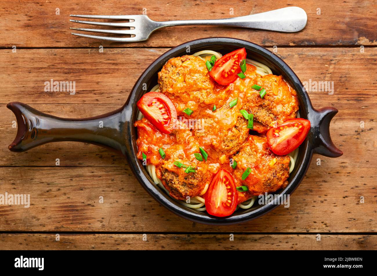 Vegan cutlets with meat free and pasta. Healthy nutrition Stock Photo ...