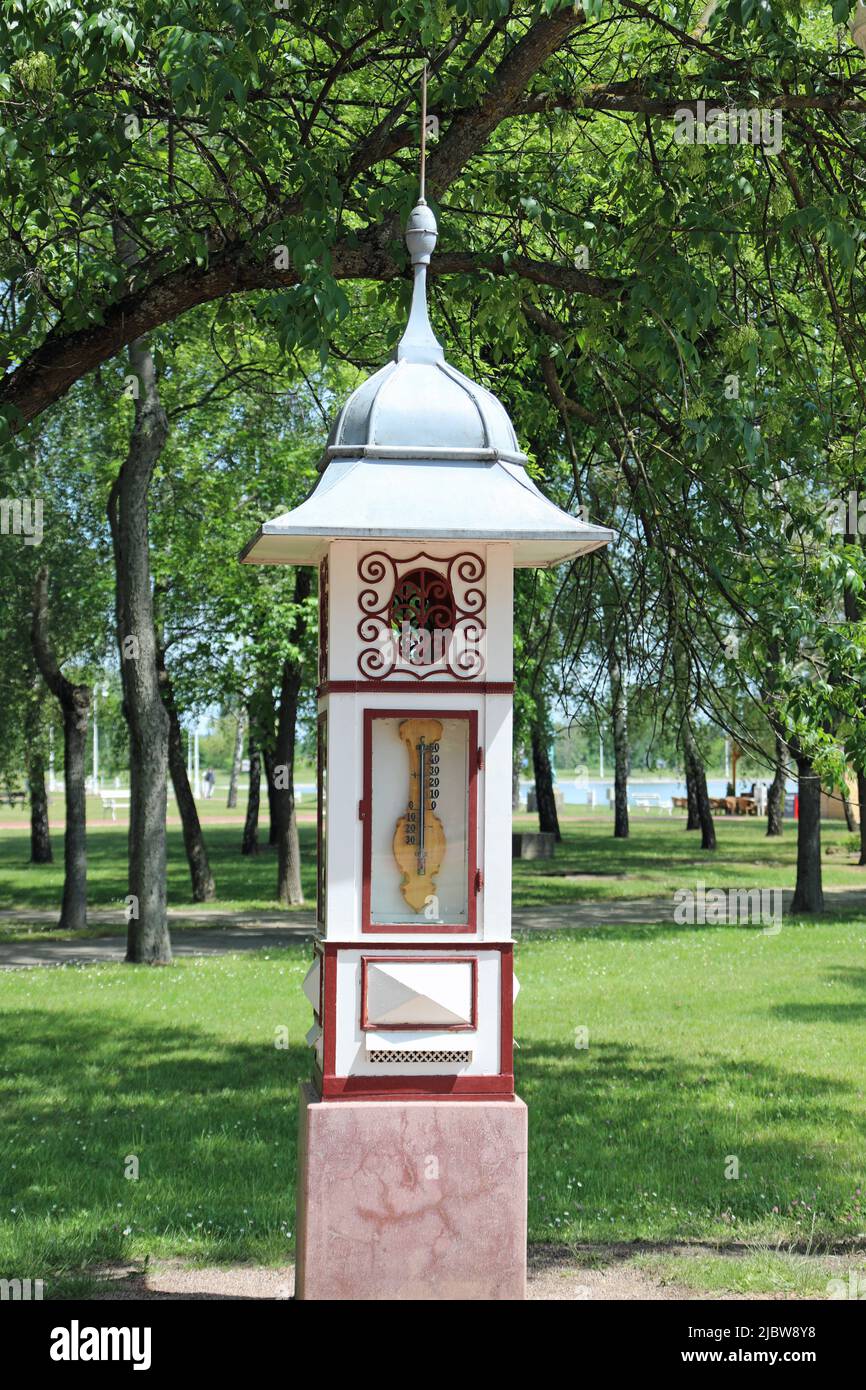 Historic weather station at Heroja Park by the shores of Lake Palic in ...