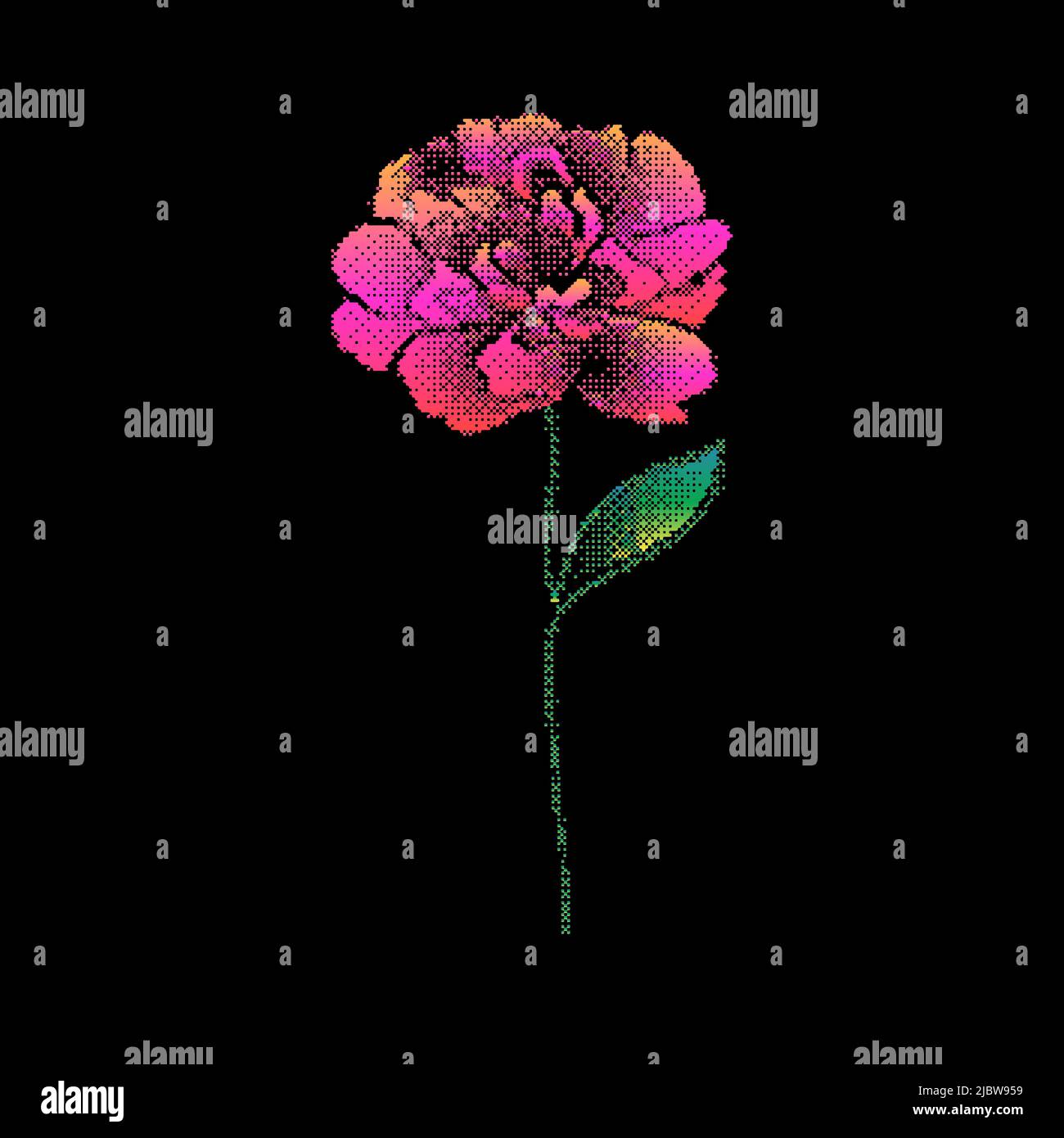 Peony flower with bitmap effect Stock Vector Image & Art - Alamy