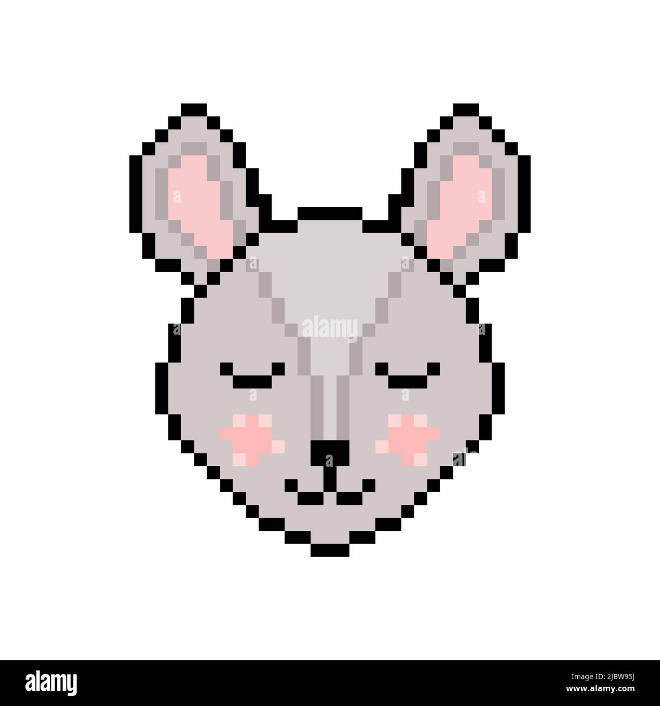 Mouse head in pixel art style Stock Vector Image & Art - Alamy