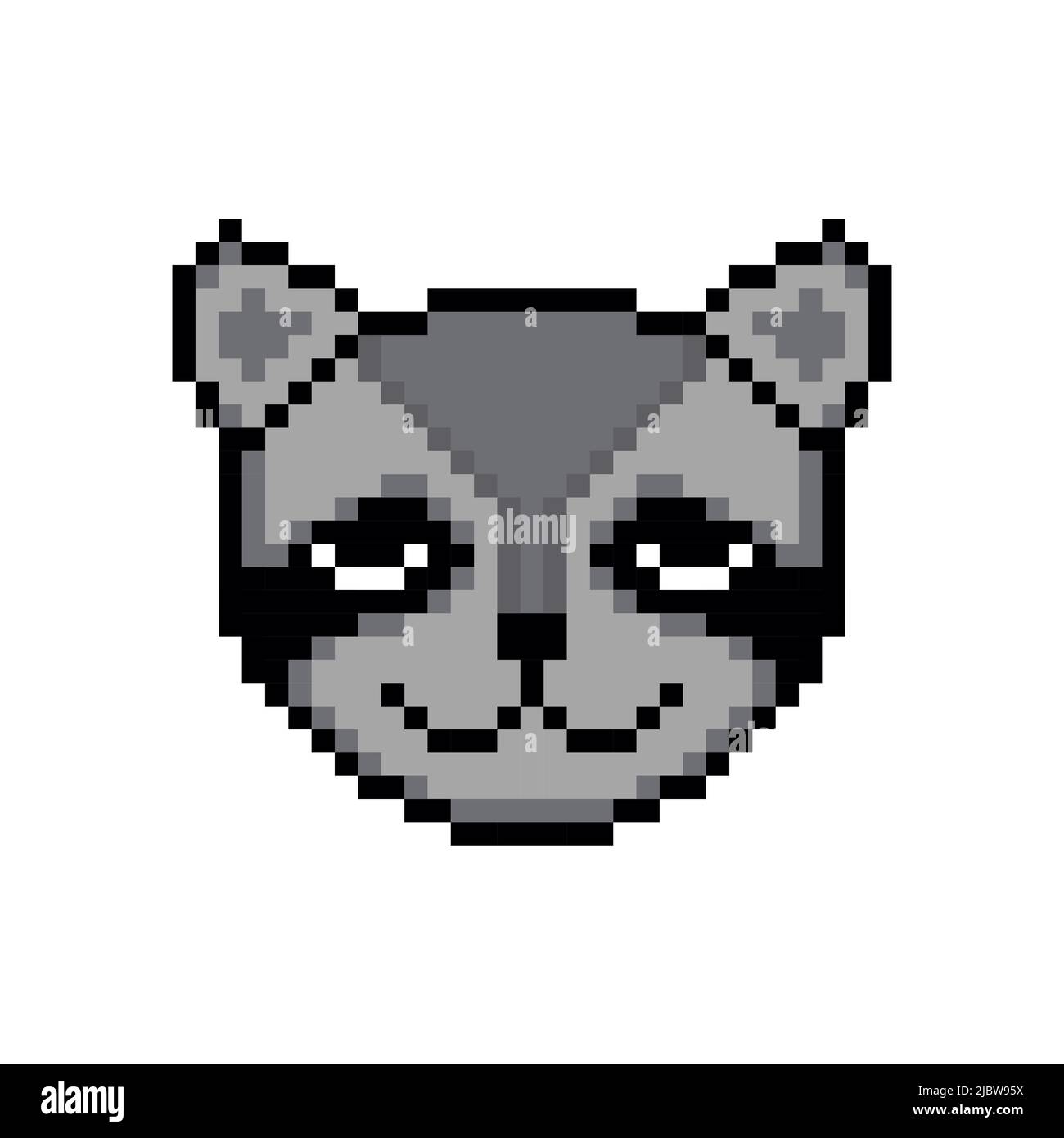 Raccoon head in pixel art style Stock Vector Image & Art - Alamy