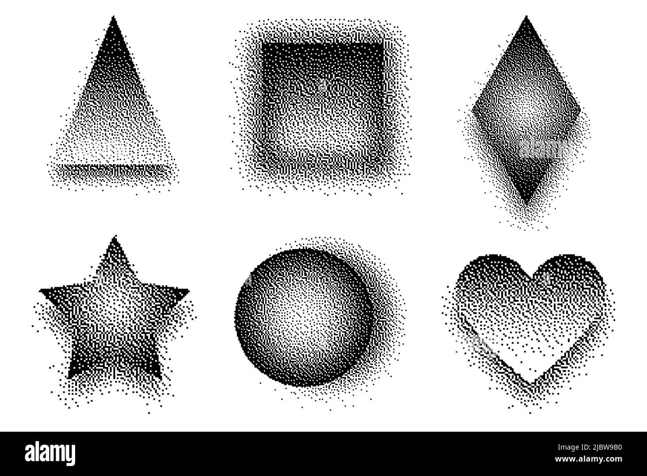 Collection of bitmap geometric shapes Stock Vector Image & Art - Alamy