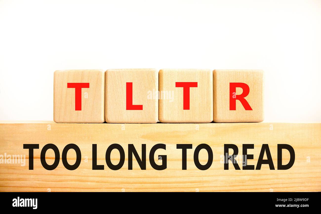 TLTR too long to read symbol. Concept words TLTR too long to read on ...