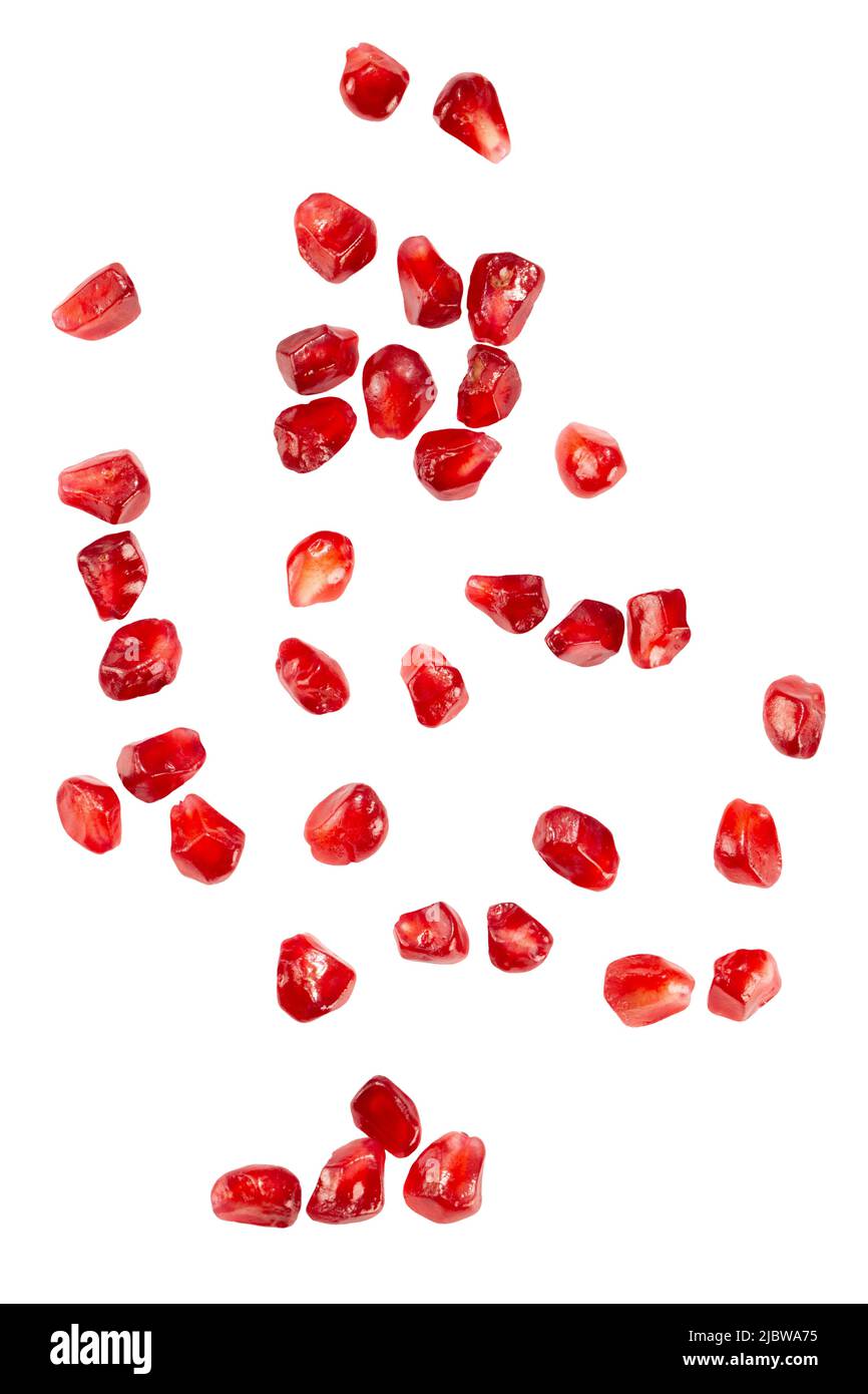 pomegranate seeds isolated on a white background with clipping path ...