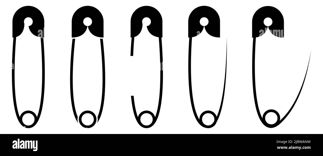 Safety pin icons set. Design for web and mobile app. Vector ...