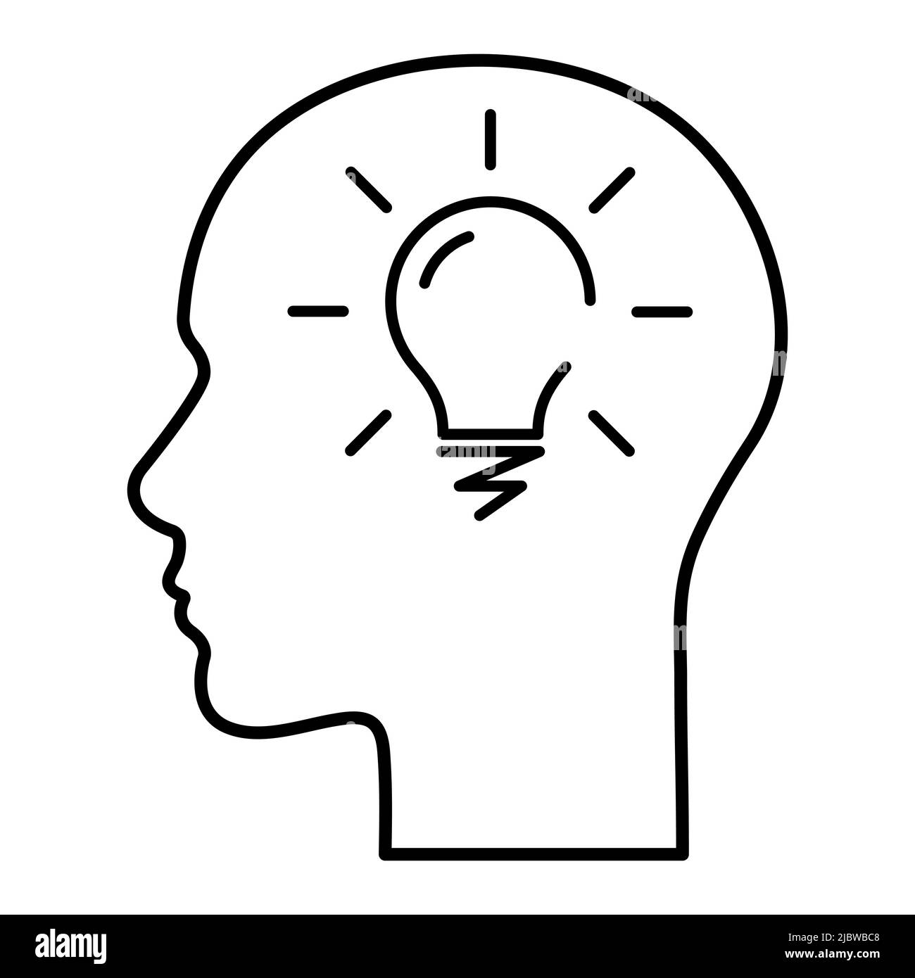 Smart human head line icon. Symbol for website design, logo, app, UI ...