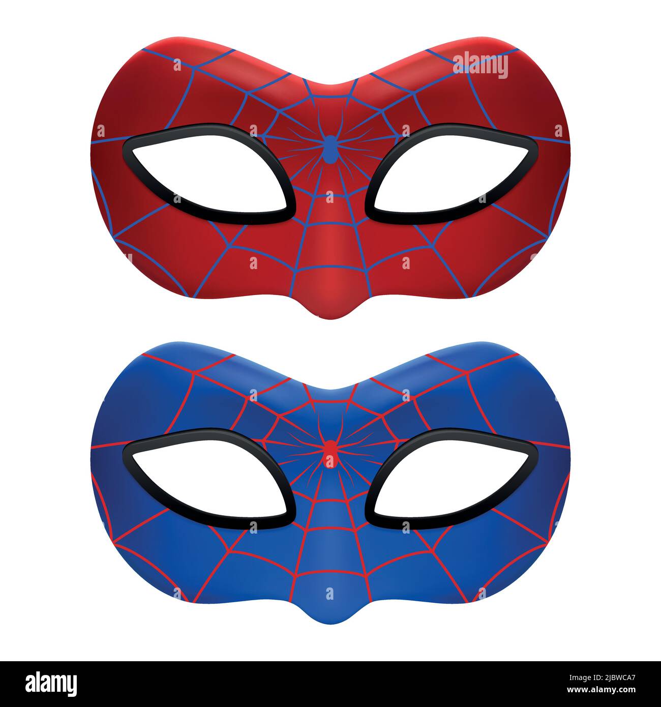 Vector 3d Reaistic Superhero Spider Mask Icon Set Isolated. Vector ...