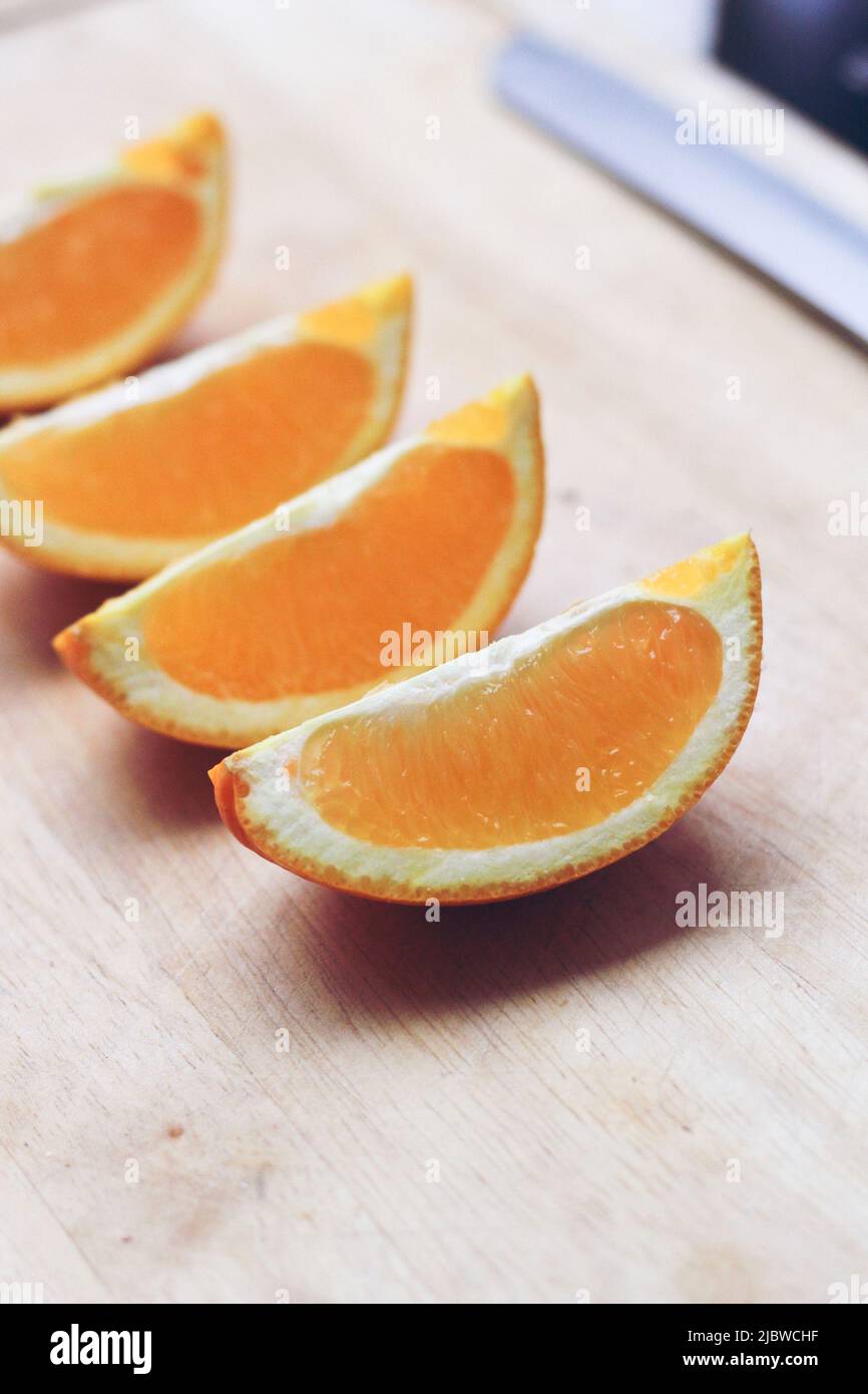 Orange wedges on kitchen hi-res stock photography and images - Alamy