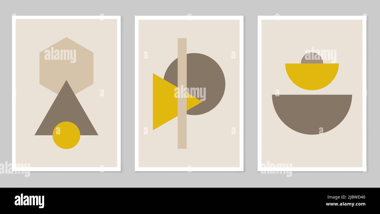 Abstract modern aesthetic design of the mid-century with geometric ...